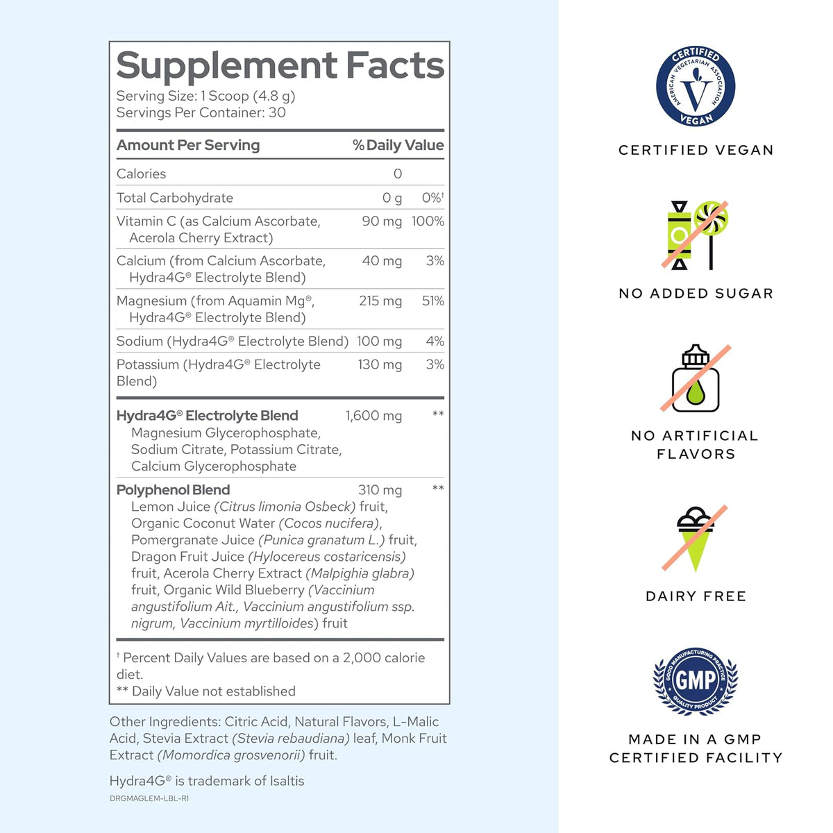 30 servings of magnesium electrolytes