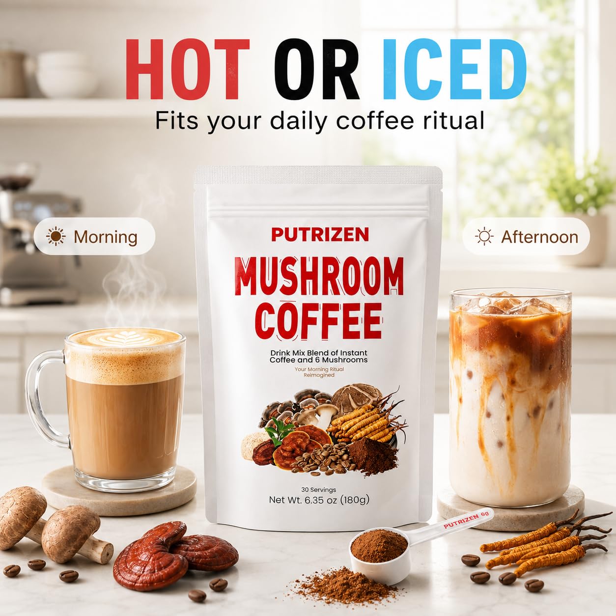30 servings of mushroom coffee