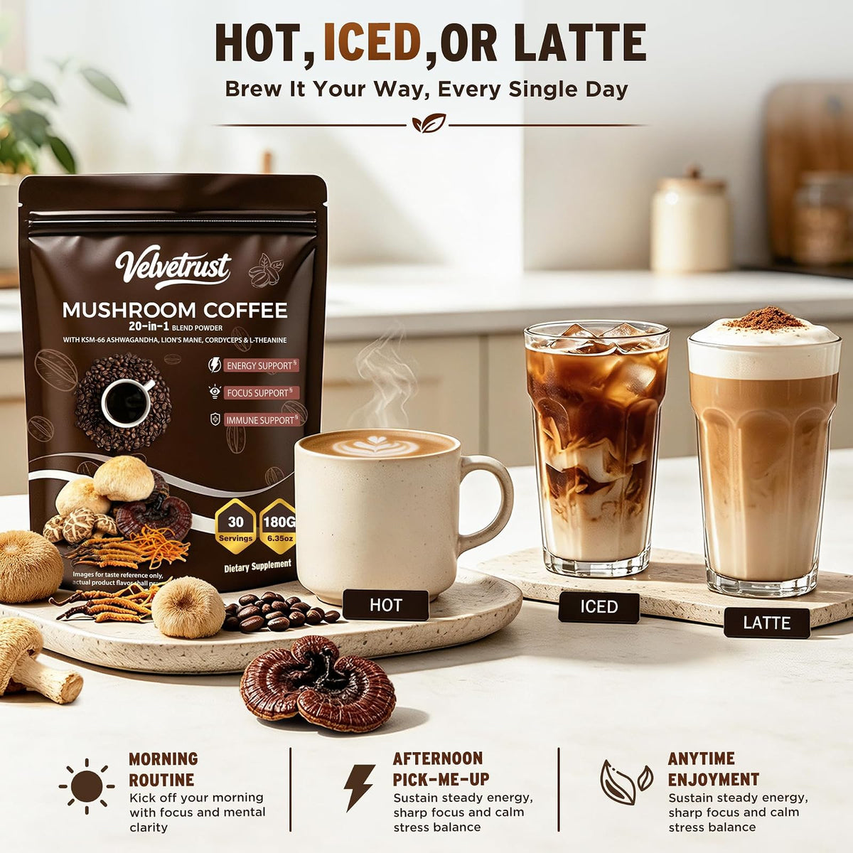 30 servings of mushroom coffee