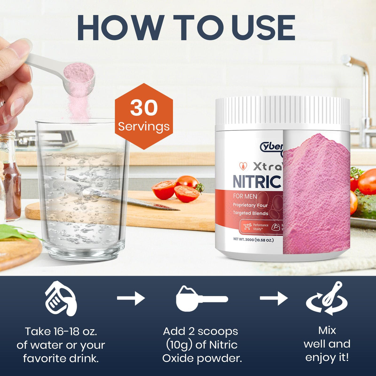 30 servings of Nitric Oxide