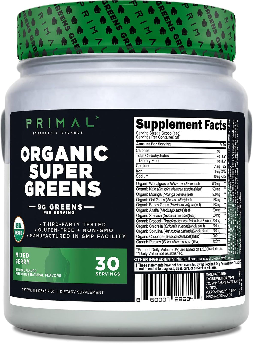 30 servings of nutritious greens