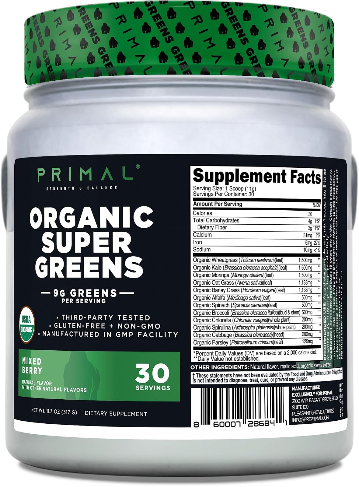 30 servings of nutritious greens