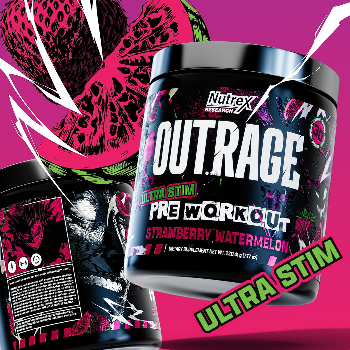 30 servings of Outrage pre-workout