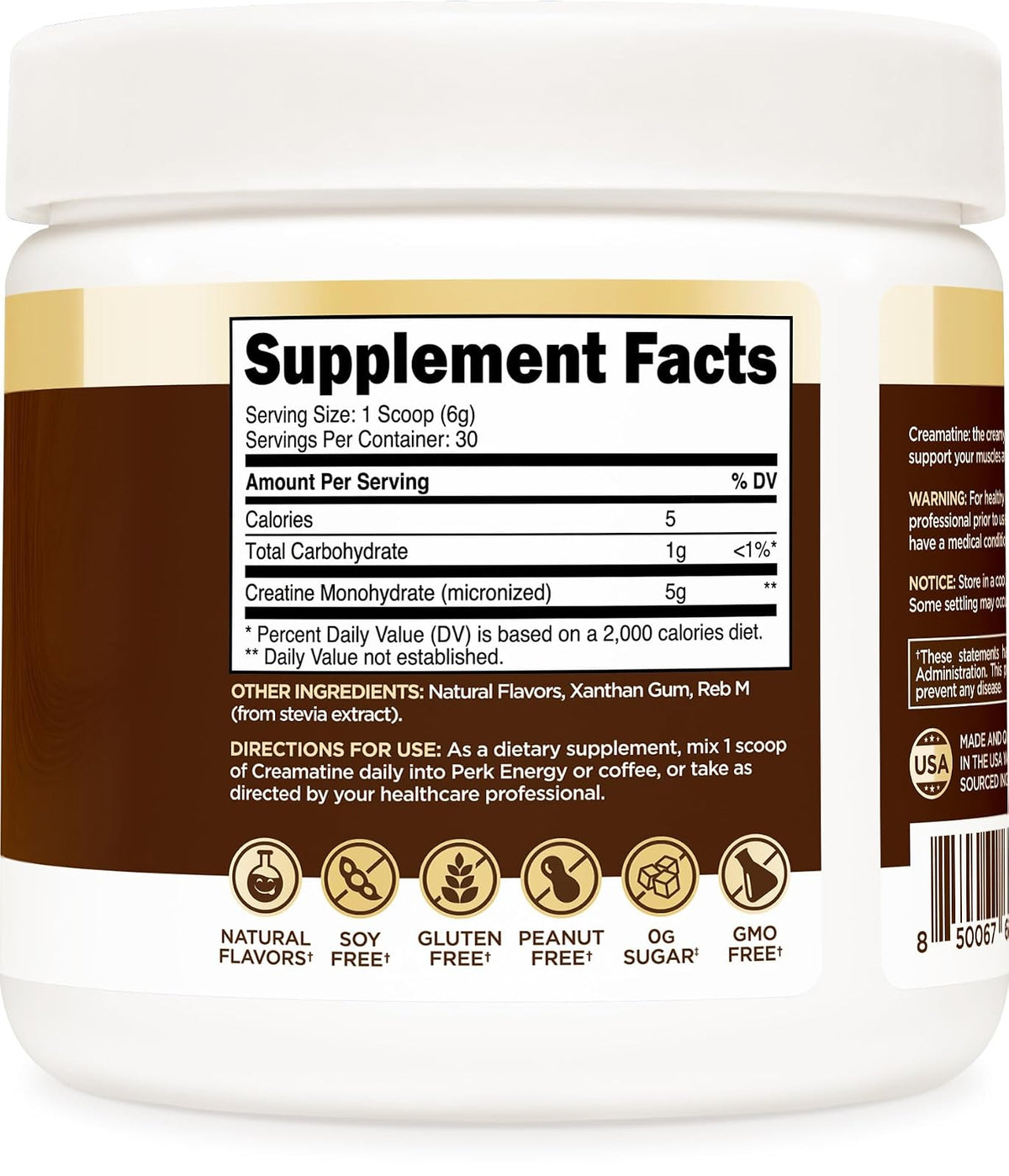 30 servings of Perk creatine