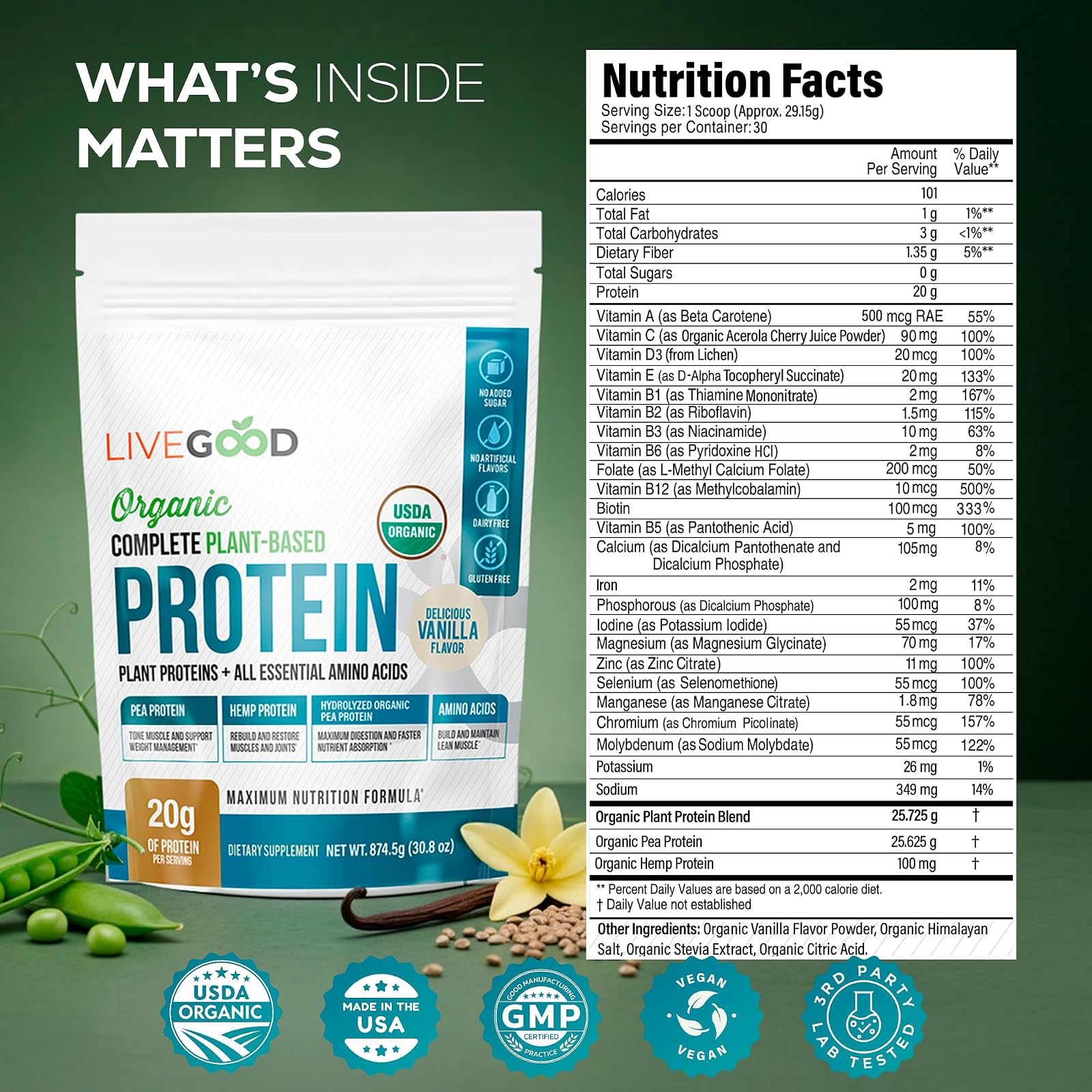 30 servings of plant protein