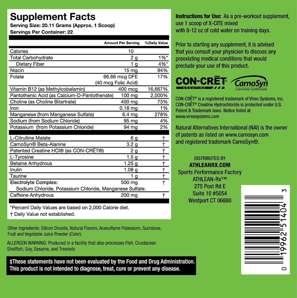 30 servings of pre-workout energy