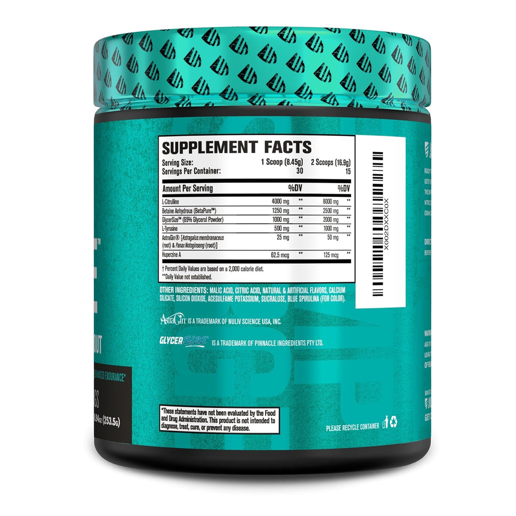 30 servings of pre-workout energy