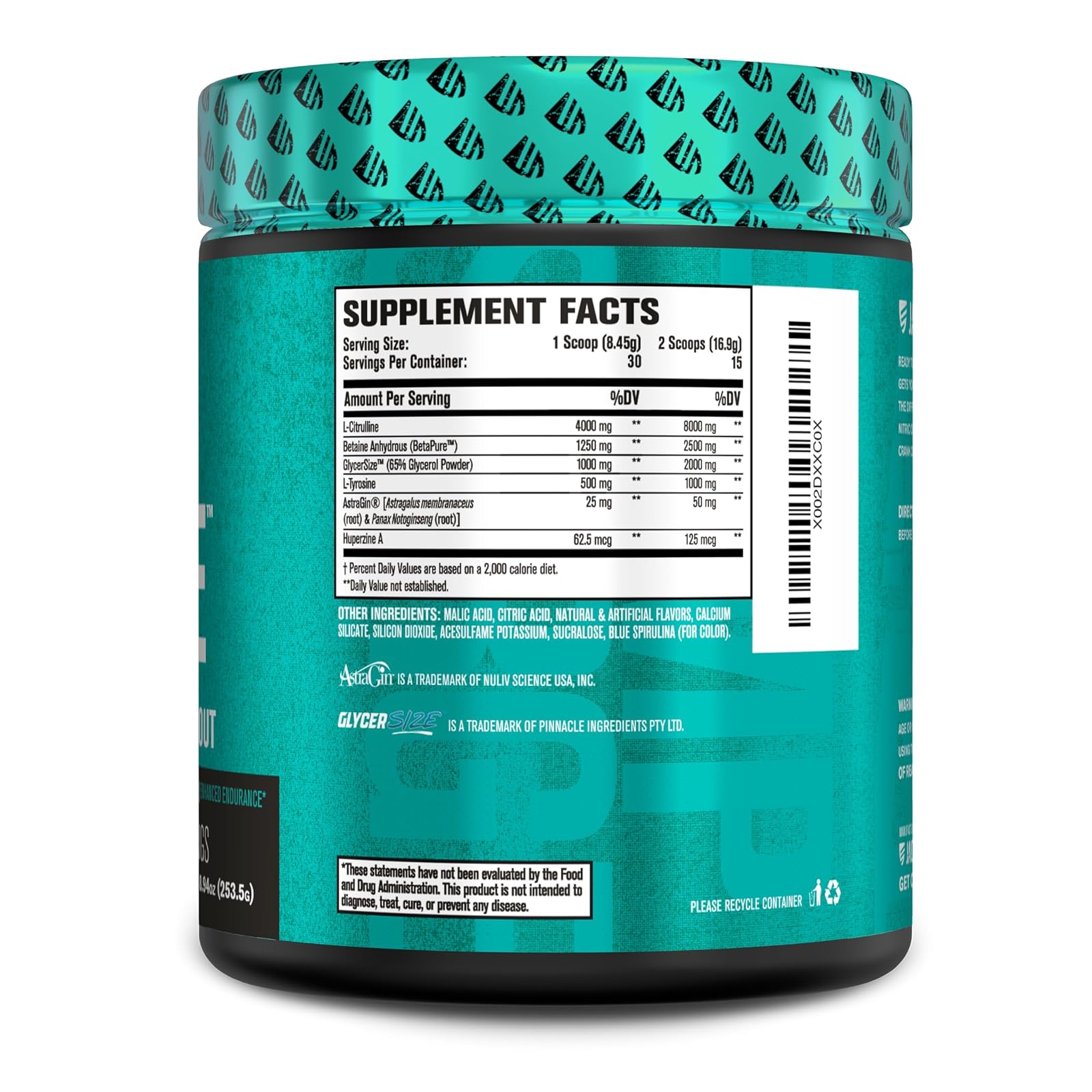 30 servings of pre-workout energy