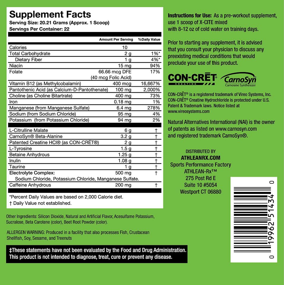 30 servings of pre-workout energy