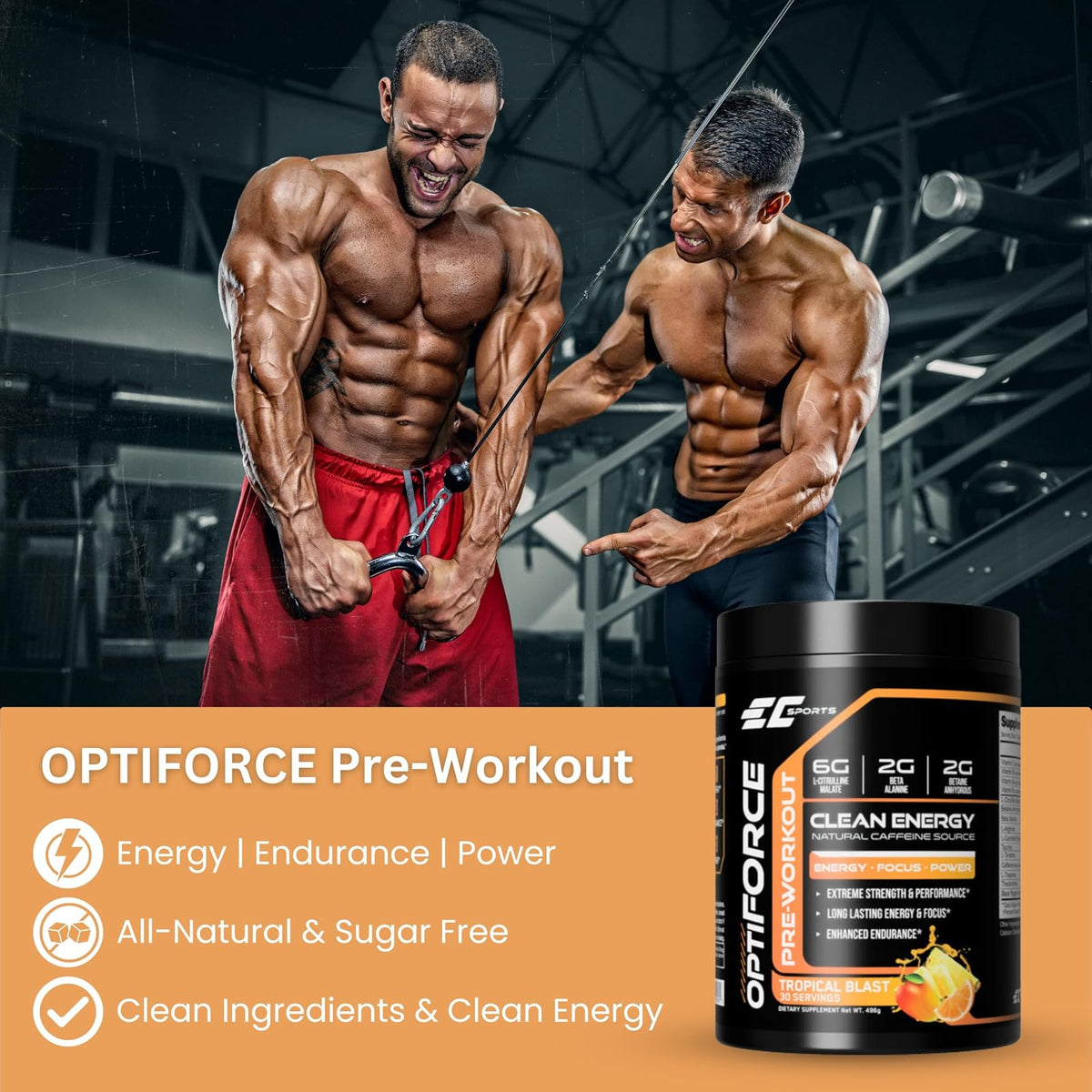 30 servings of pre-workout supplement