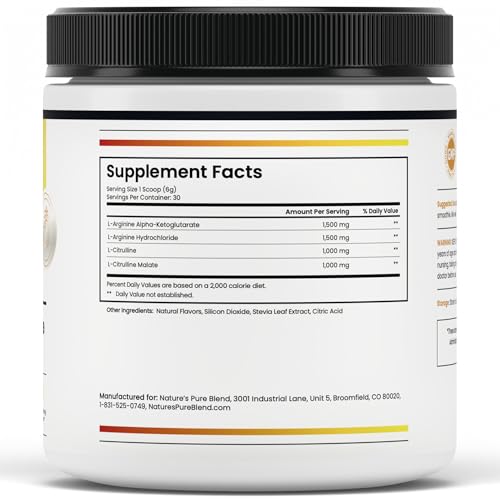 30 servings of pure L-Arginine