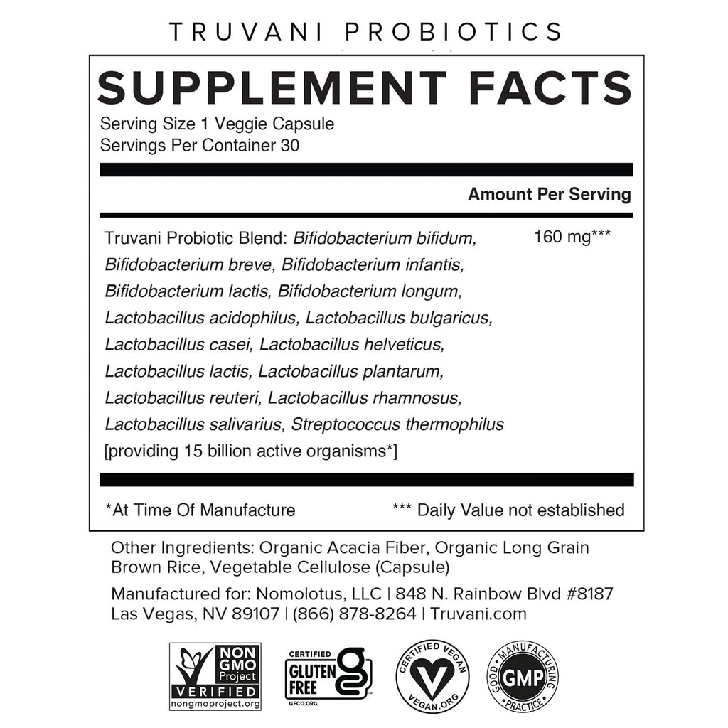 30 servings of Truvani probiotics