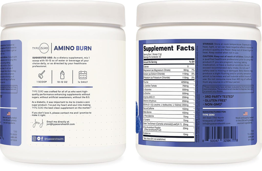 30 servings of Type Zero BCAA