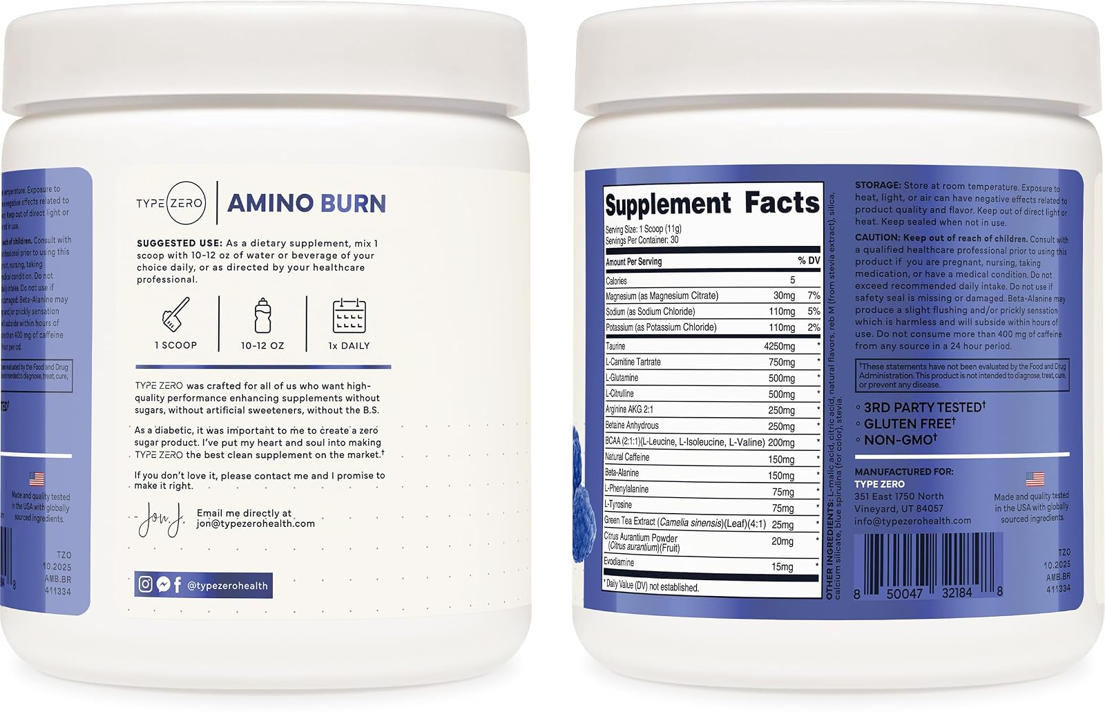 30 servings of Type Zero BCAA