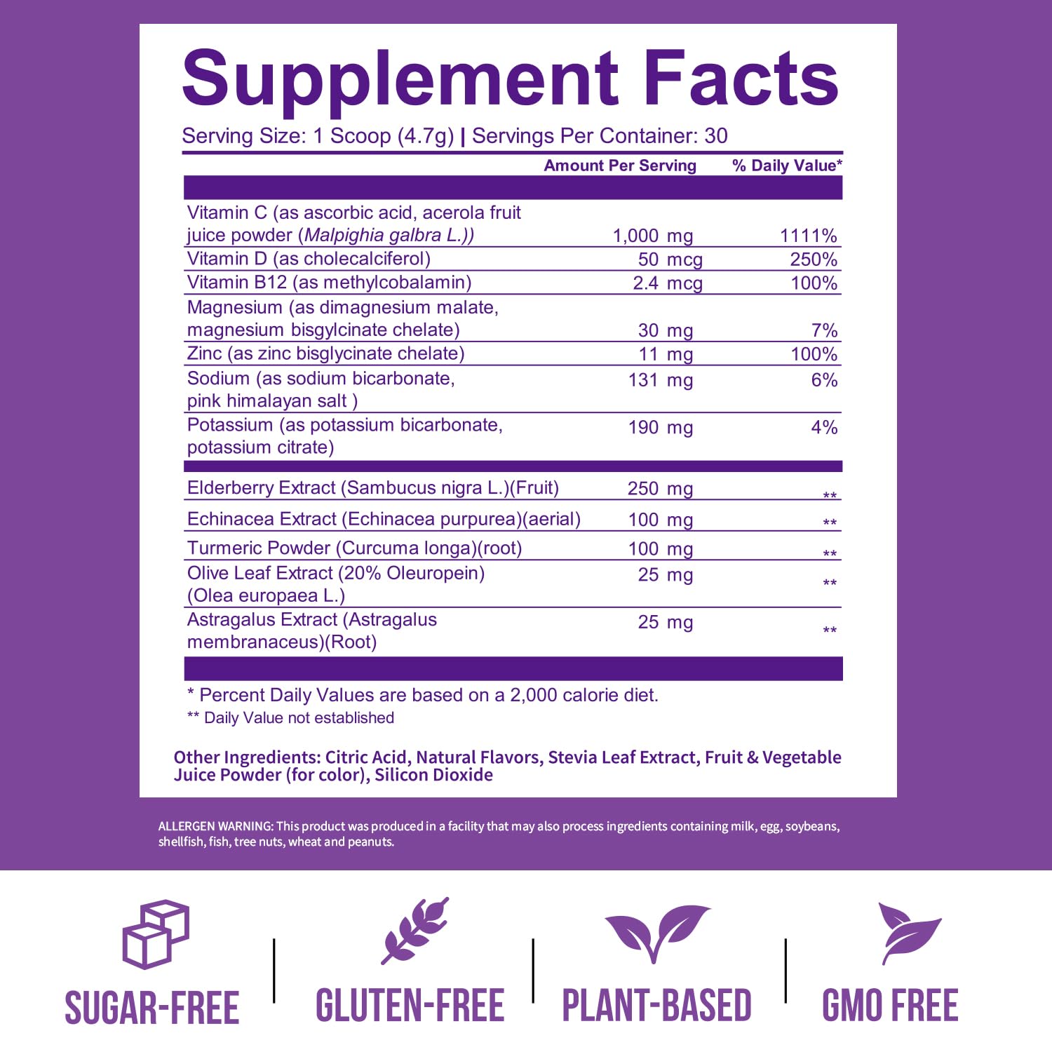 30 servings of vitamin C powder