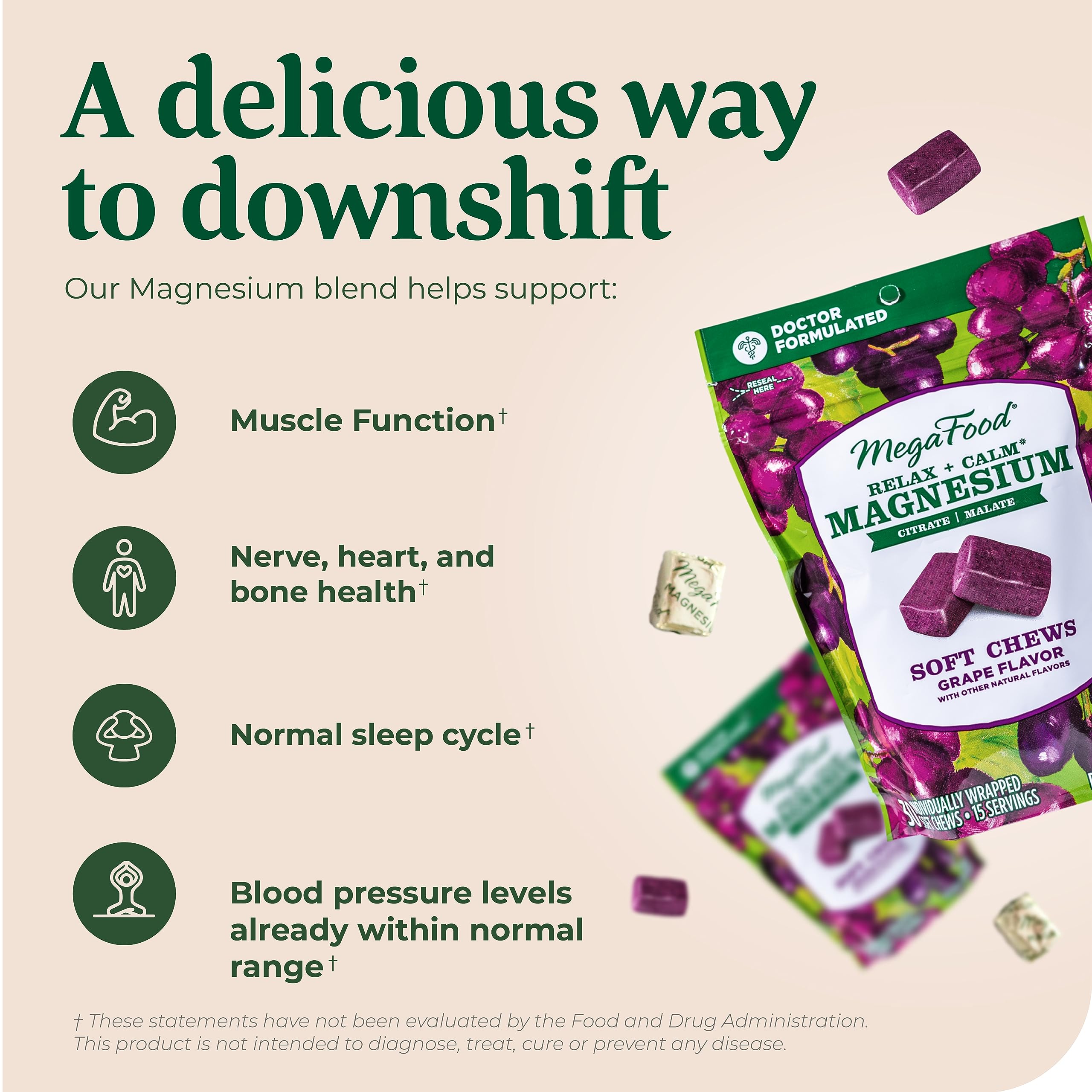 30 soft chews for daily magnesium intake