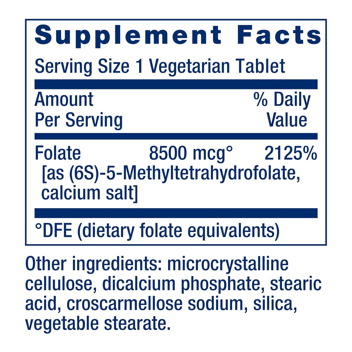30 tablets of folic acid