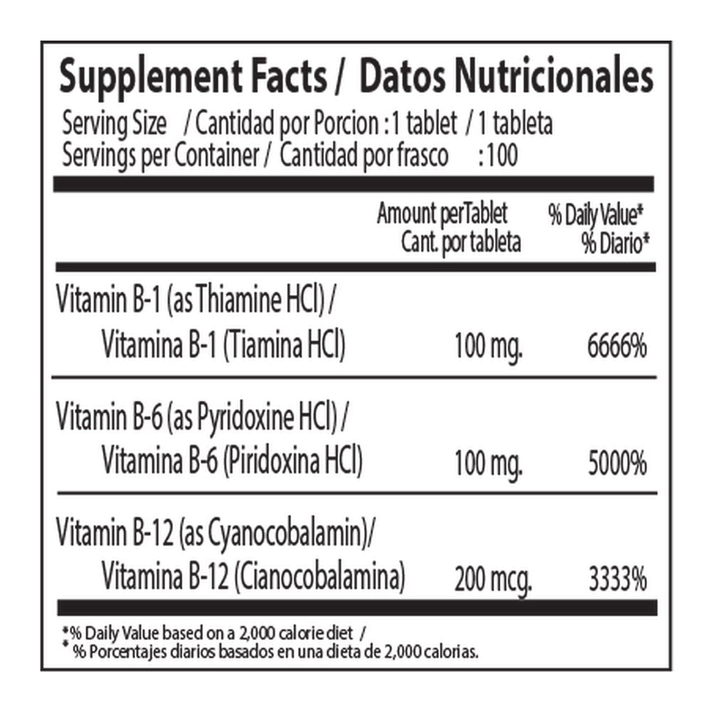 30 tablets of vitamin b complex