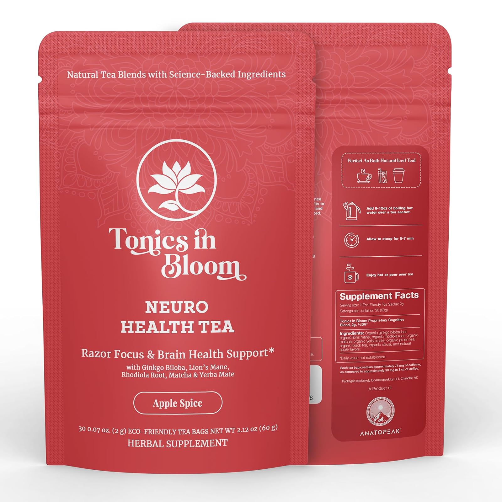 30 tea bags for cognitive support