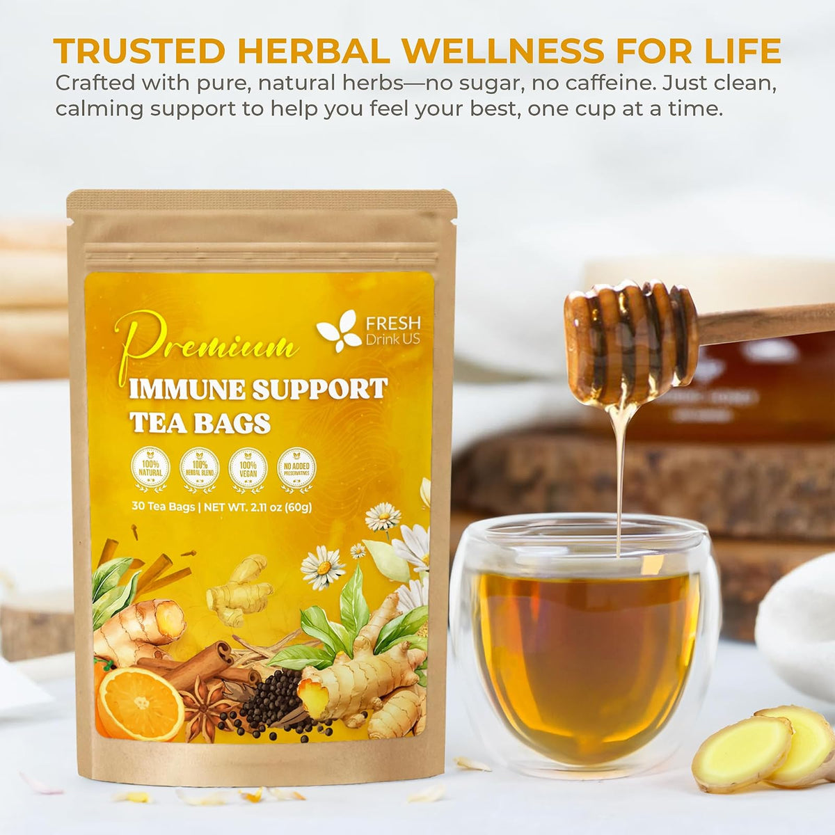 30 tea bags for daily immune support