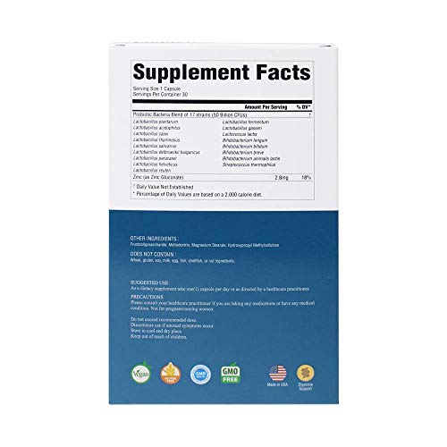 30 vegetable capsules of probiotics