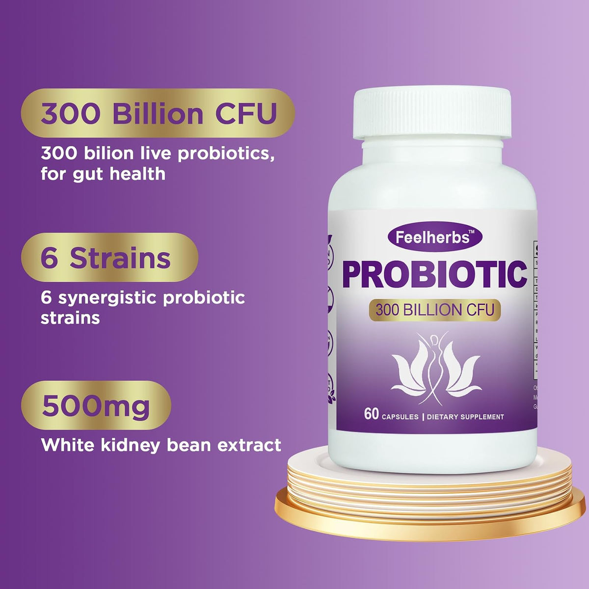 300 billion CFU probiotic capsules