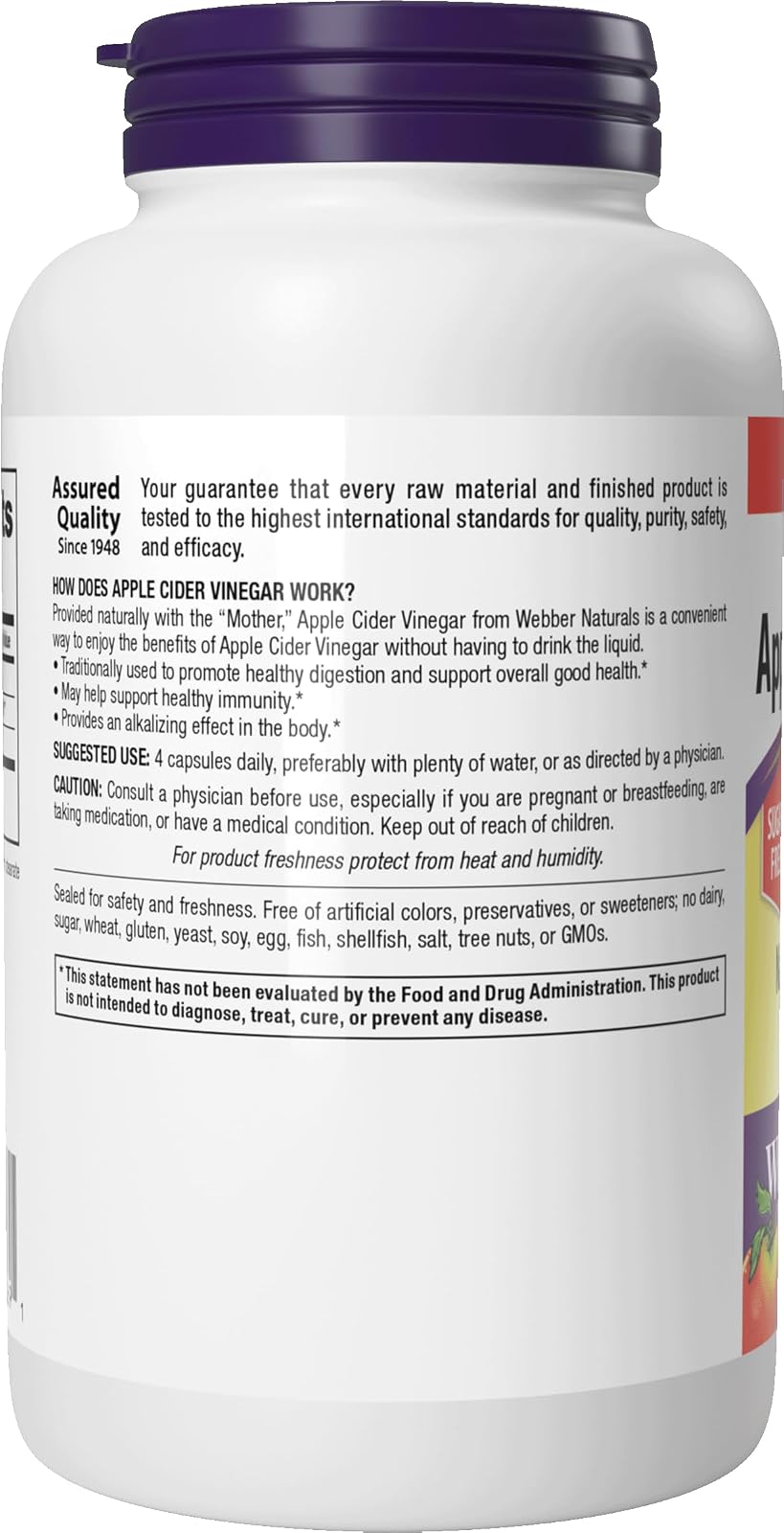 300 capsules of apple cider vinegar