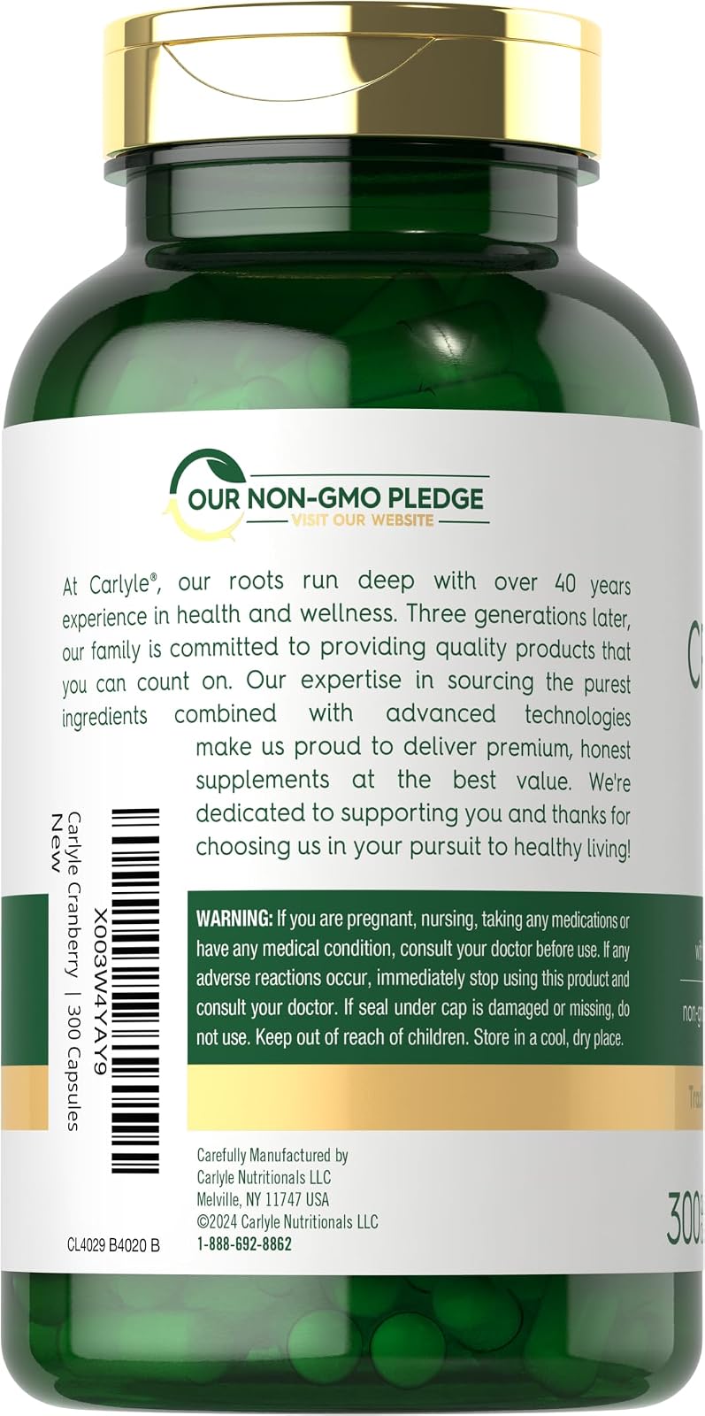 300 capsules of cranberry extract