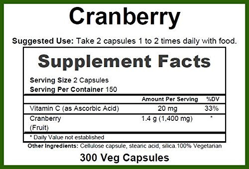 300 capsules of cranberry extract