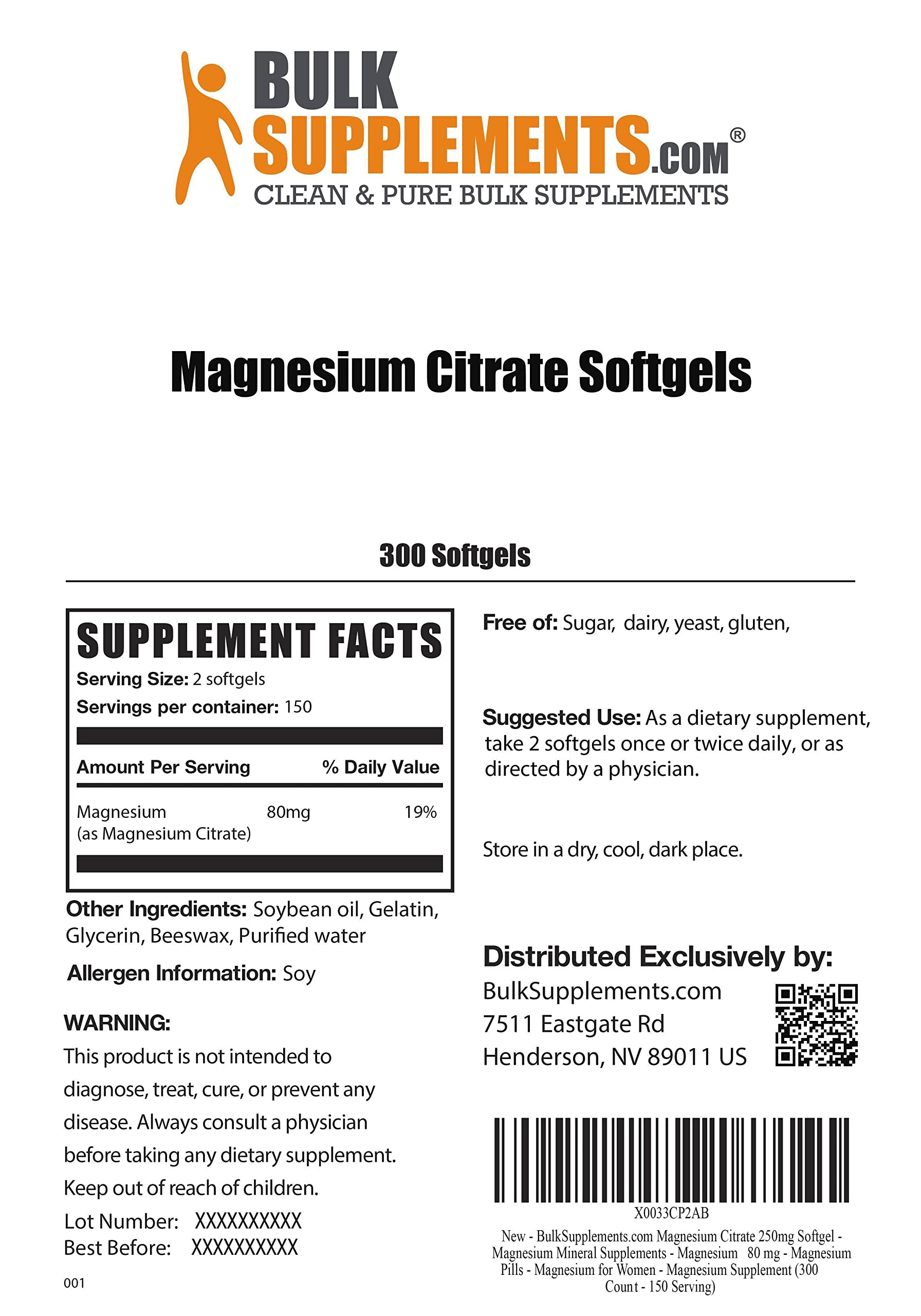 300 count magnesium pills for health