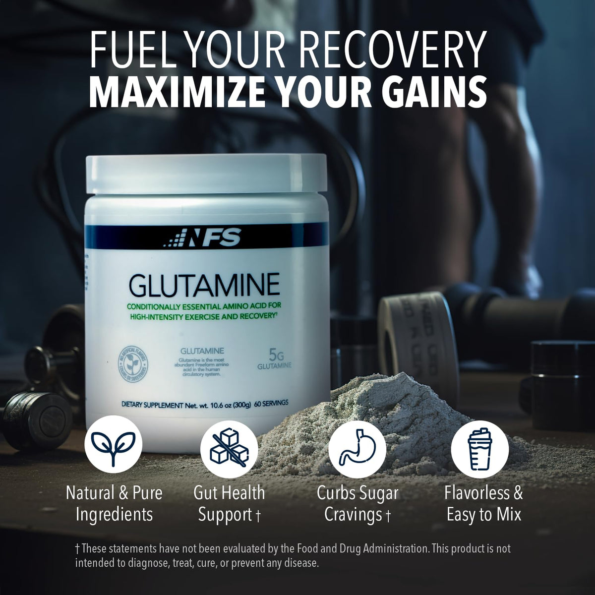300 g glutamine powder for muscle support