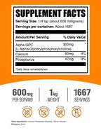 300 mg Alpha GPC choline supplement