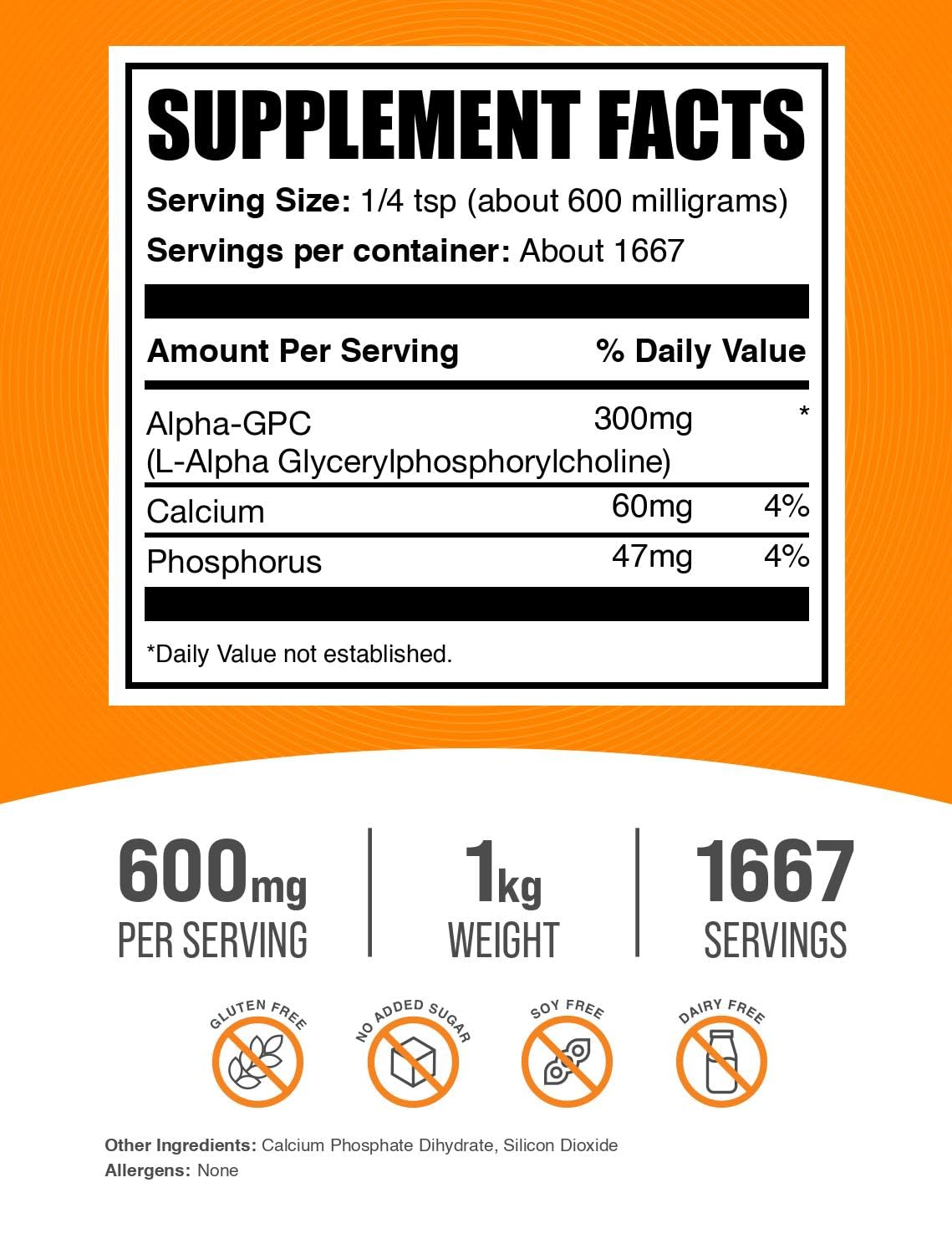 300 mg Alpha GPC choline supplement