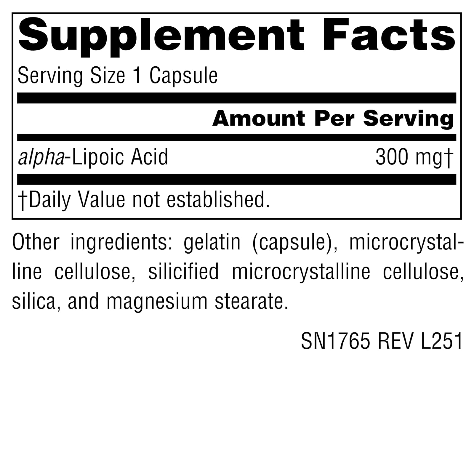300 mg alpha lipoic acid capsules