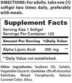 300 mg Alpha Lipoic Acid softgels
