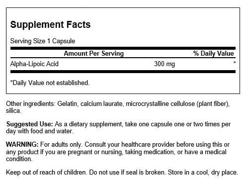 300 mg alpha lipoic acid supplement