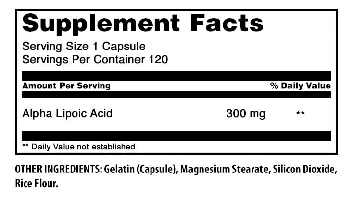 300 mg alpha lipoic acid supplement
