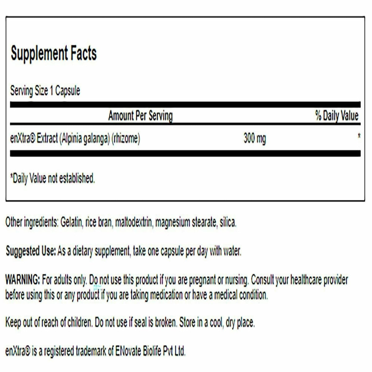 300 mg Alpinia Galanga supplement