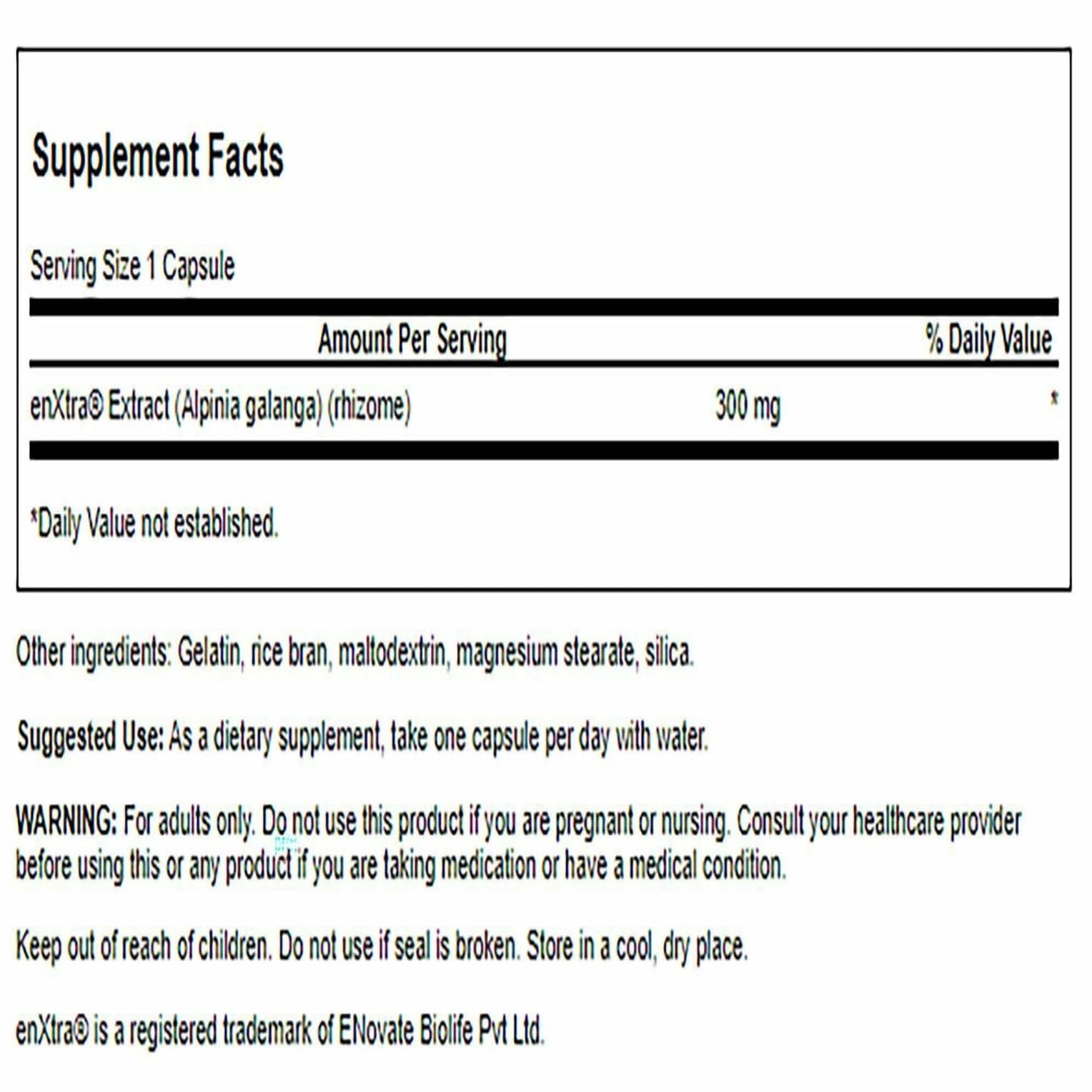300 mg Alpinia Galanga supplement