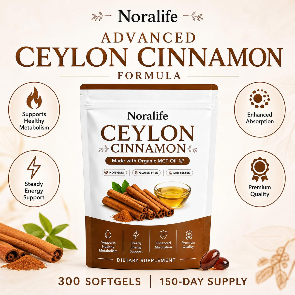 300 mg Ceylon cinnamon supplement