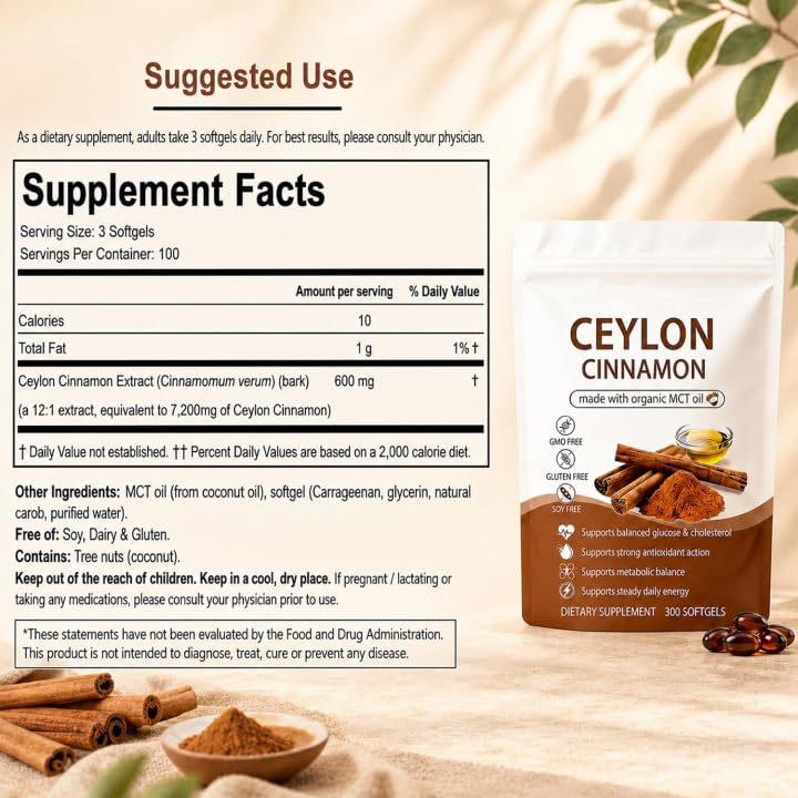 300 mg Ceylon cinnamon supplement