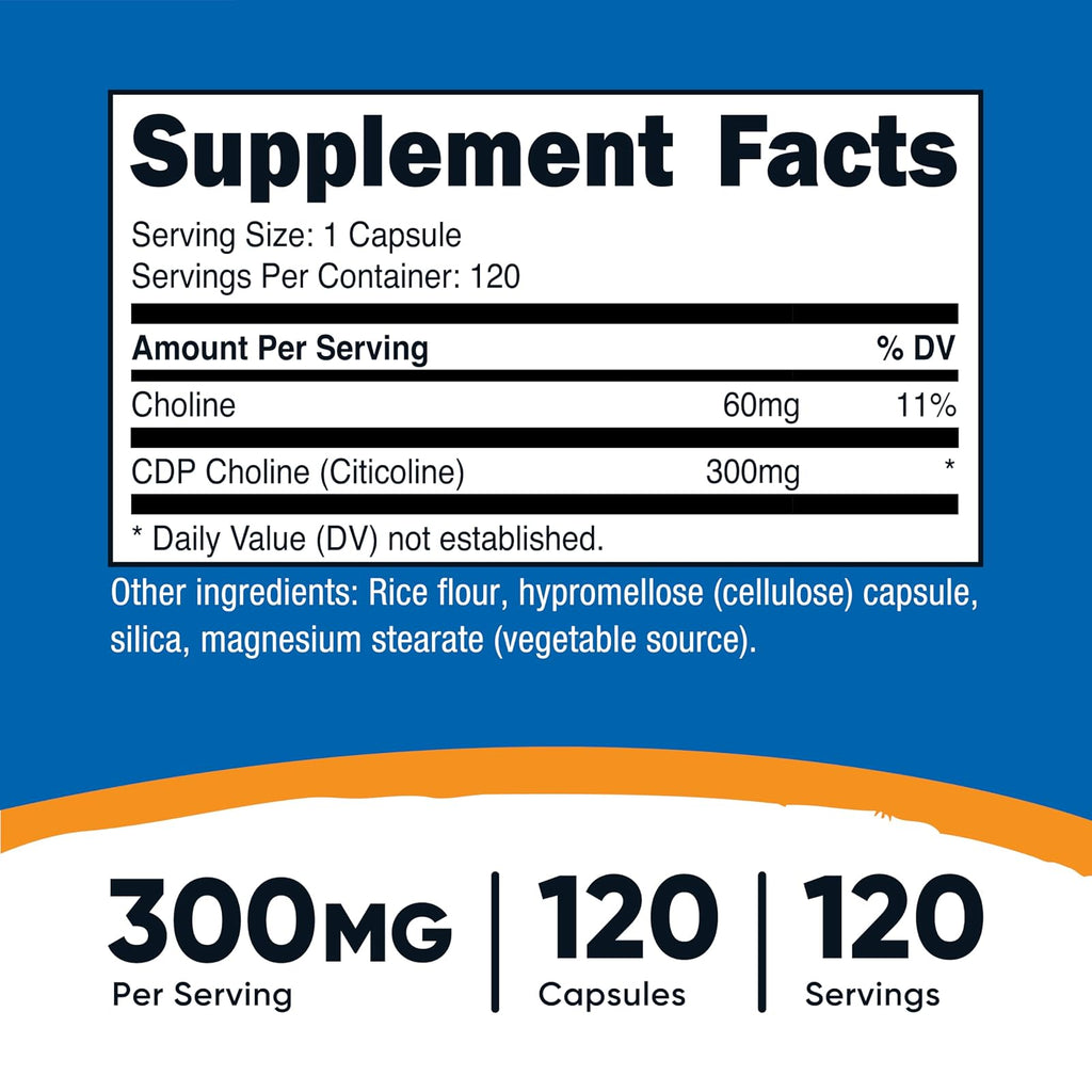 300 mg choline supplement for brain health