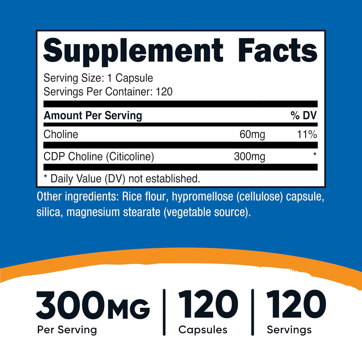 300 mg choline supplement for brain health