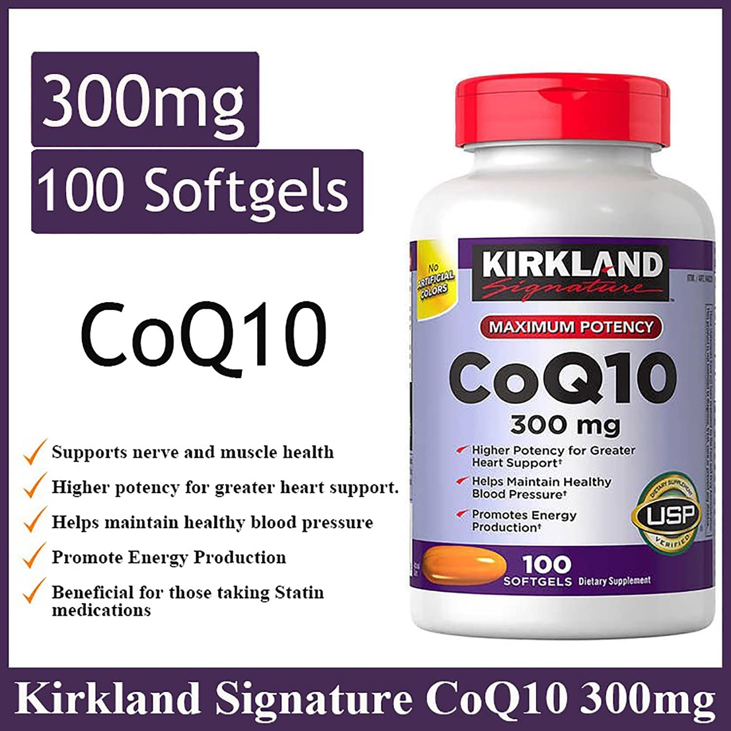 300 mg CoQ10 for heart health