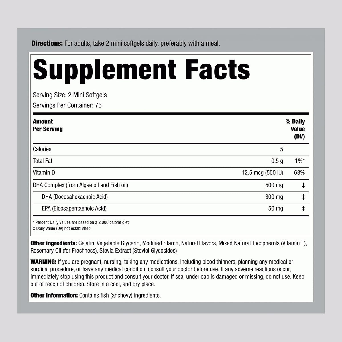 300 mg DHA fish oil capsules