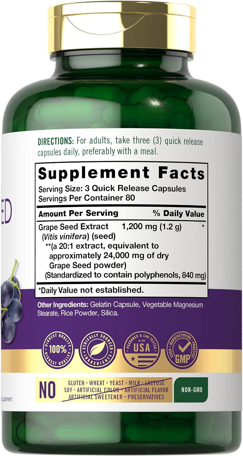 300 mg grape seed capsules
