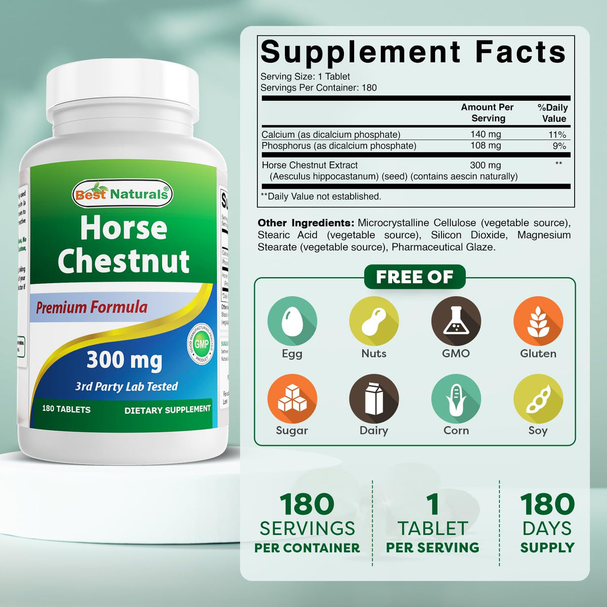 300 mg Horse Chestnut tablets benefits