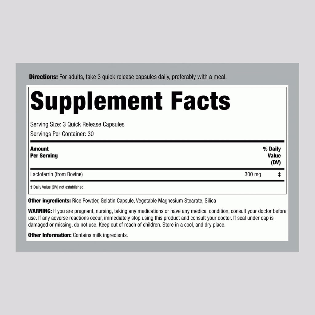 300 mg Lactoferrin capsules for wellness