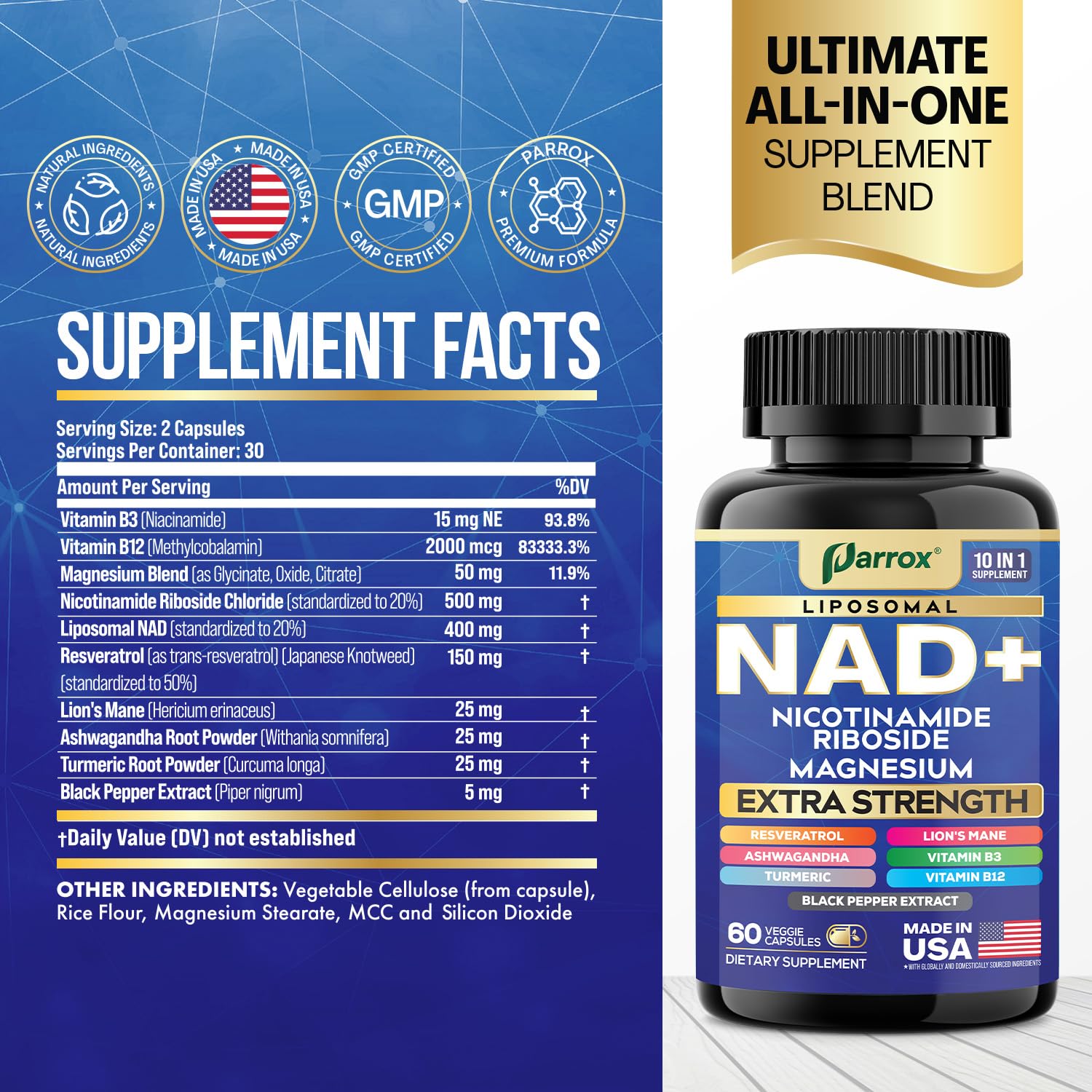 300 mg Nicotinamide Riboside supplement