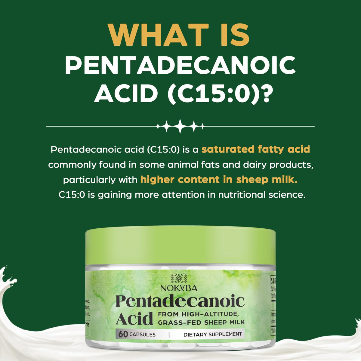 300 mg pentadecanoic acid capsules for wellness